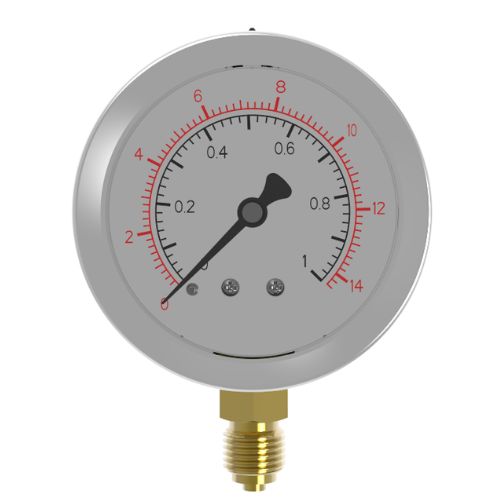 G104A | 100MM | Glycerine filled | Bottom Mount | Pressure Gauge